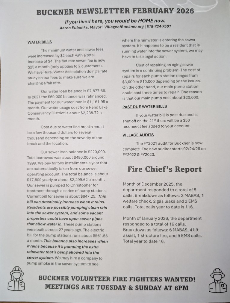 Buckner Illinois Newsletter – Village of Buckner